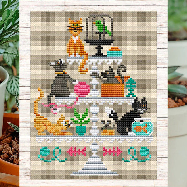 Cat Tier Cross Stitch Pattern - Stitched Modern