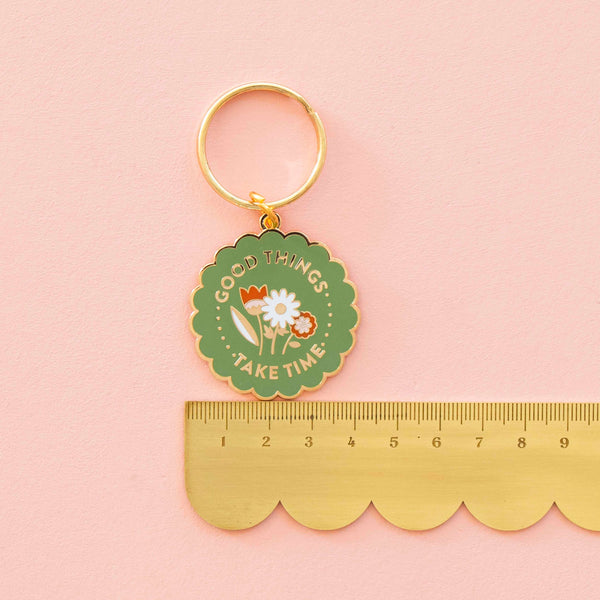 Good Things Take Time Keychain - Stitched Modern
