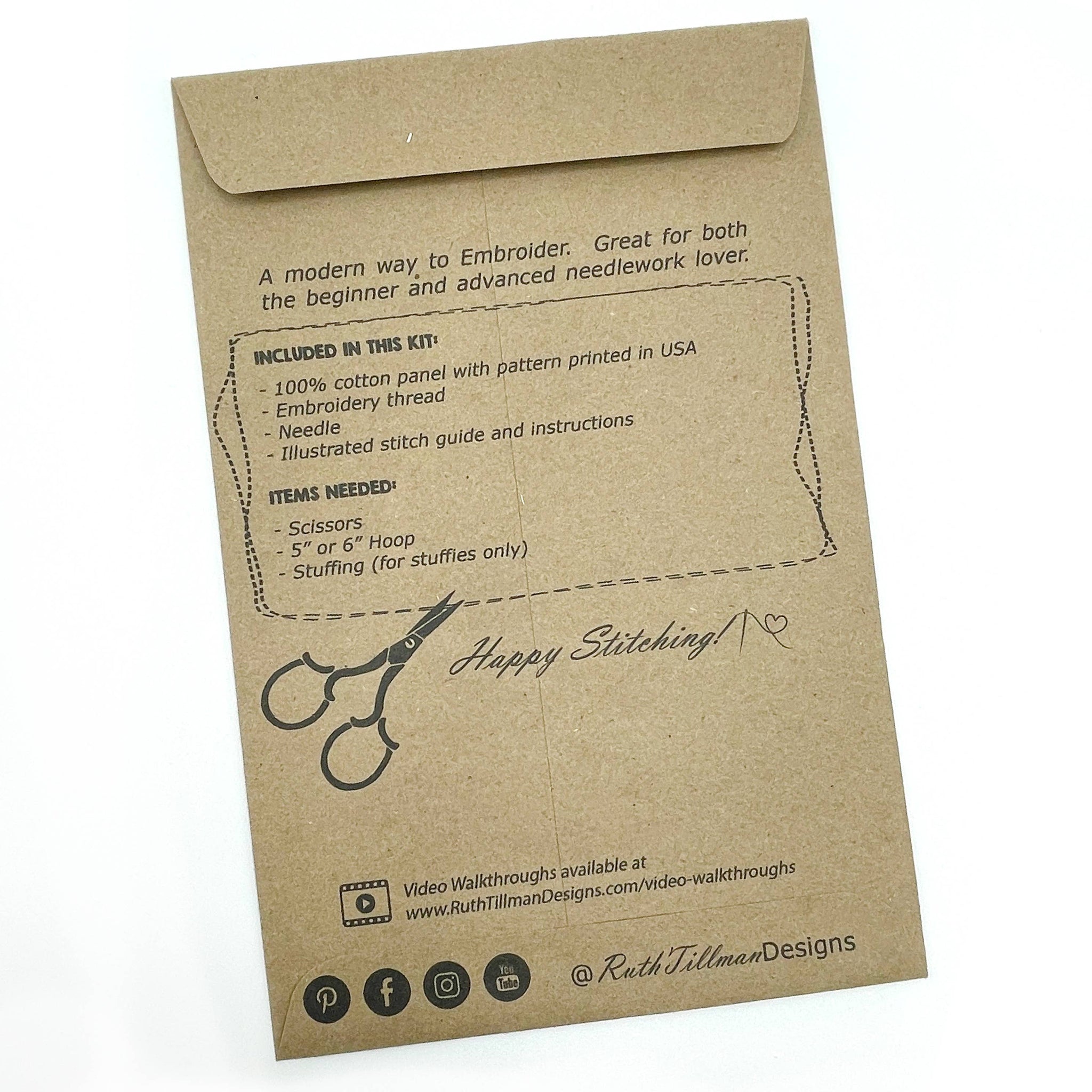 Albert Einstein Stuffie Hand Embroidery Kit - Stitched Modern