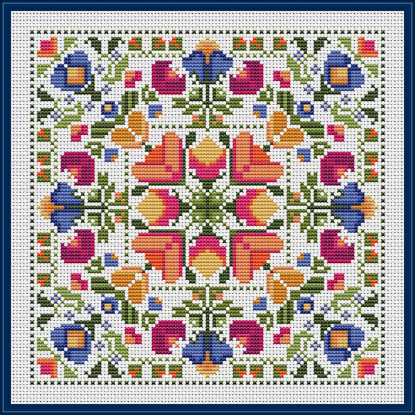 Spring Blooms Brightly Cross Stitch Pattern - Stitched Modern