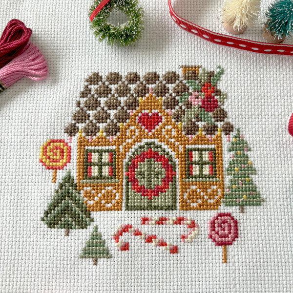 Gingerbread House Cross Stitch Pattern - Stitched Modern
