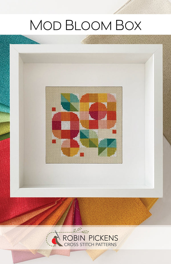 Mod Bloom Box Cross Stitch Pattern - Stitched Modern