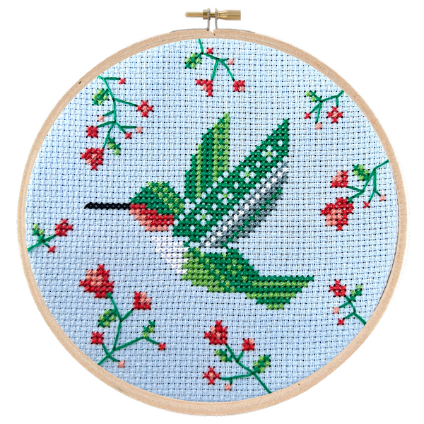 Summer Hummingbird Cross Stitch Pattern - Stitched Modern