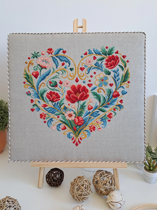 Heart Bloom Cross Stitch Pattern - Stitched Modern