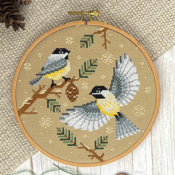 Chilly Chickadees Cross Stitch Pattern - Stitched Modern