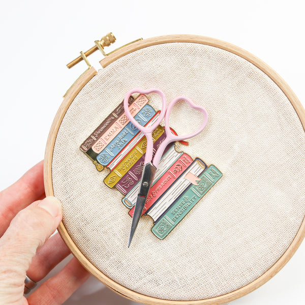 Jane Austen Books Needle and Scissor Minder - Stitched Modern