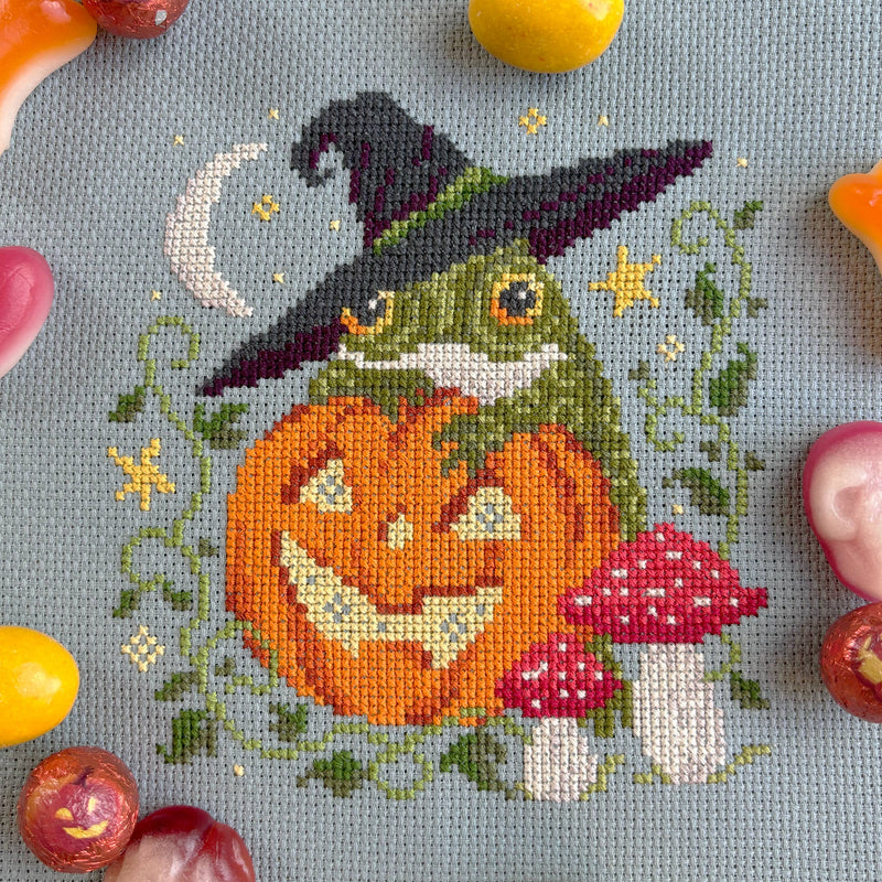 Pumpkin Toad Cross Stitch Pattern - Stitched Modern