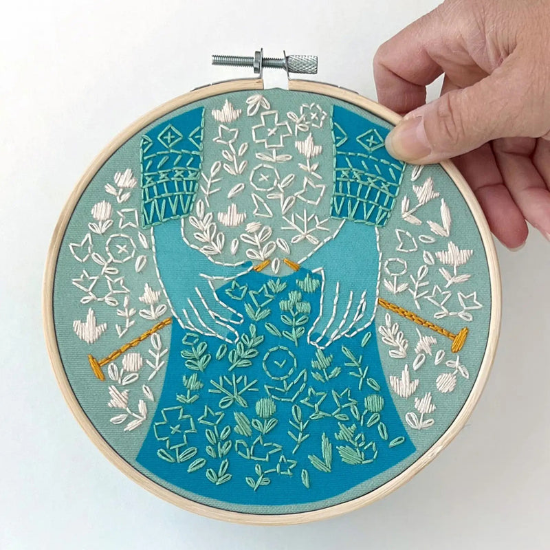 Knit Hand Embroidery Kit - Stitched Modern
