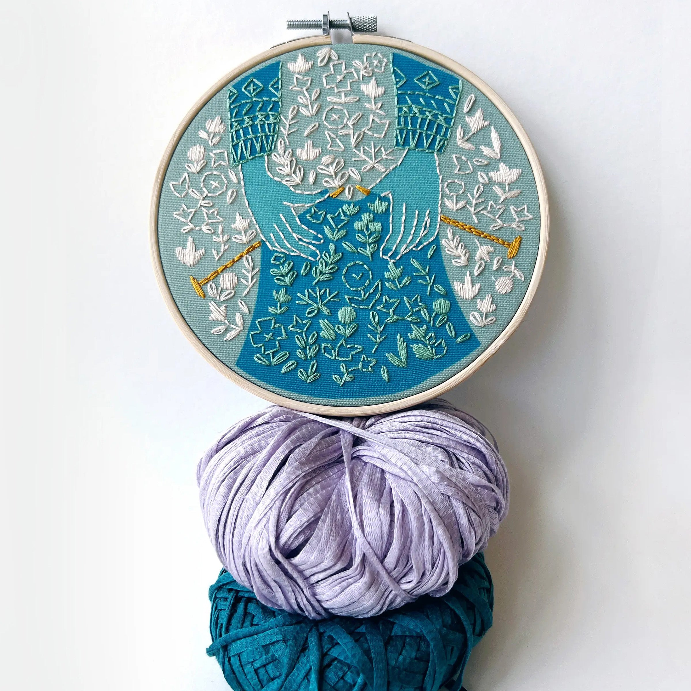 Knit Hand Embroidery Kit - Stitched Modern