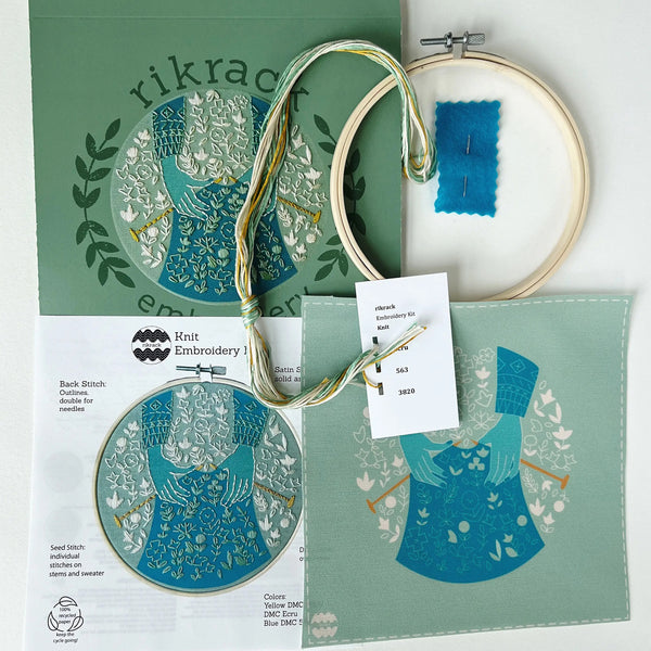 Knit Hand Embroidery Kit - Stitched Modern