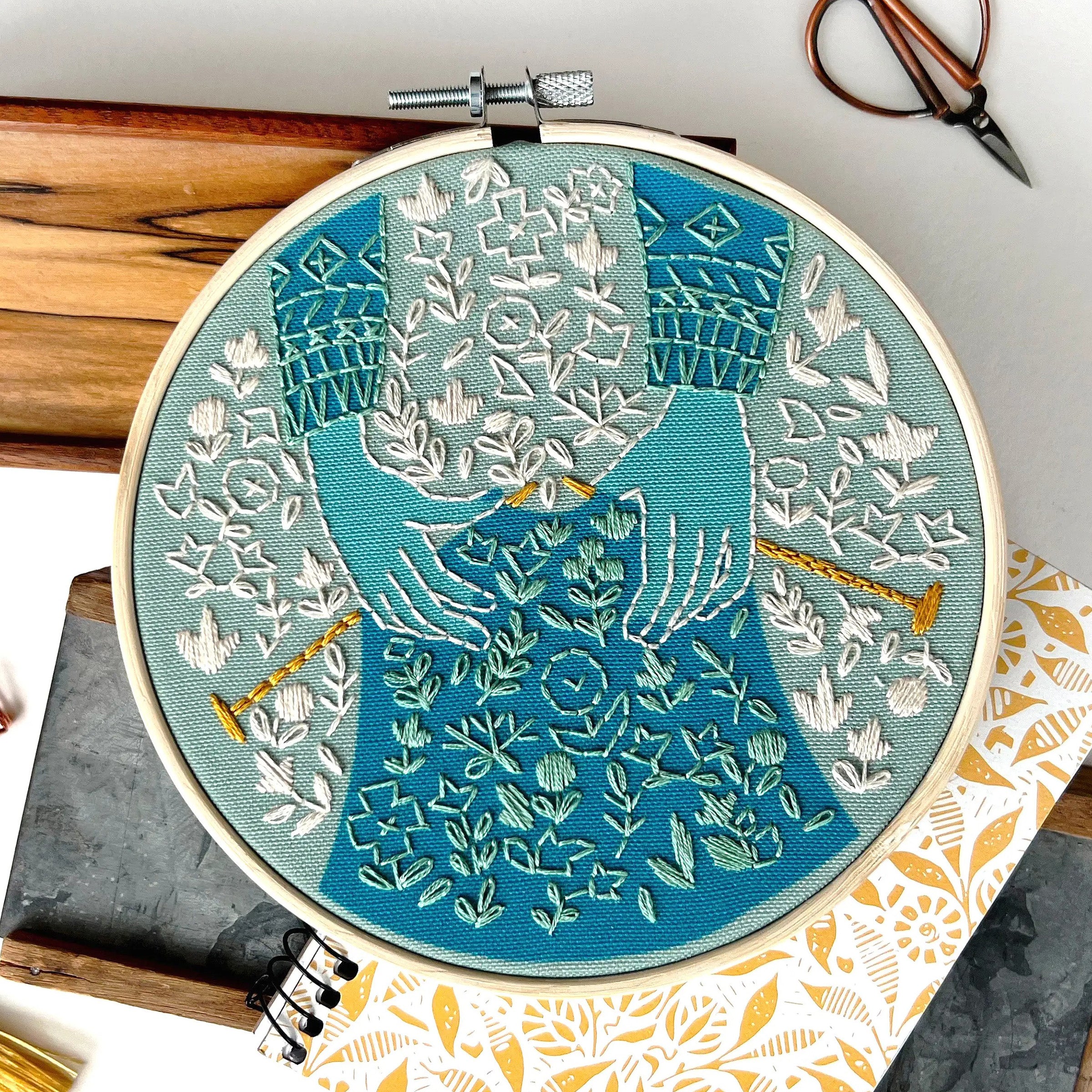 Knit Hand Embroidery Kit - Stitched Modern
