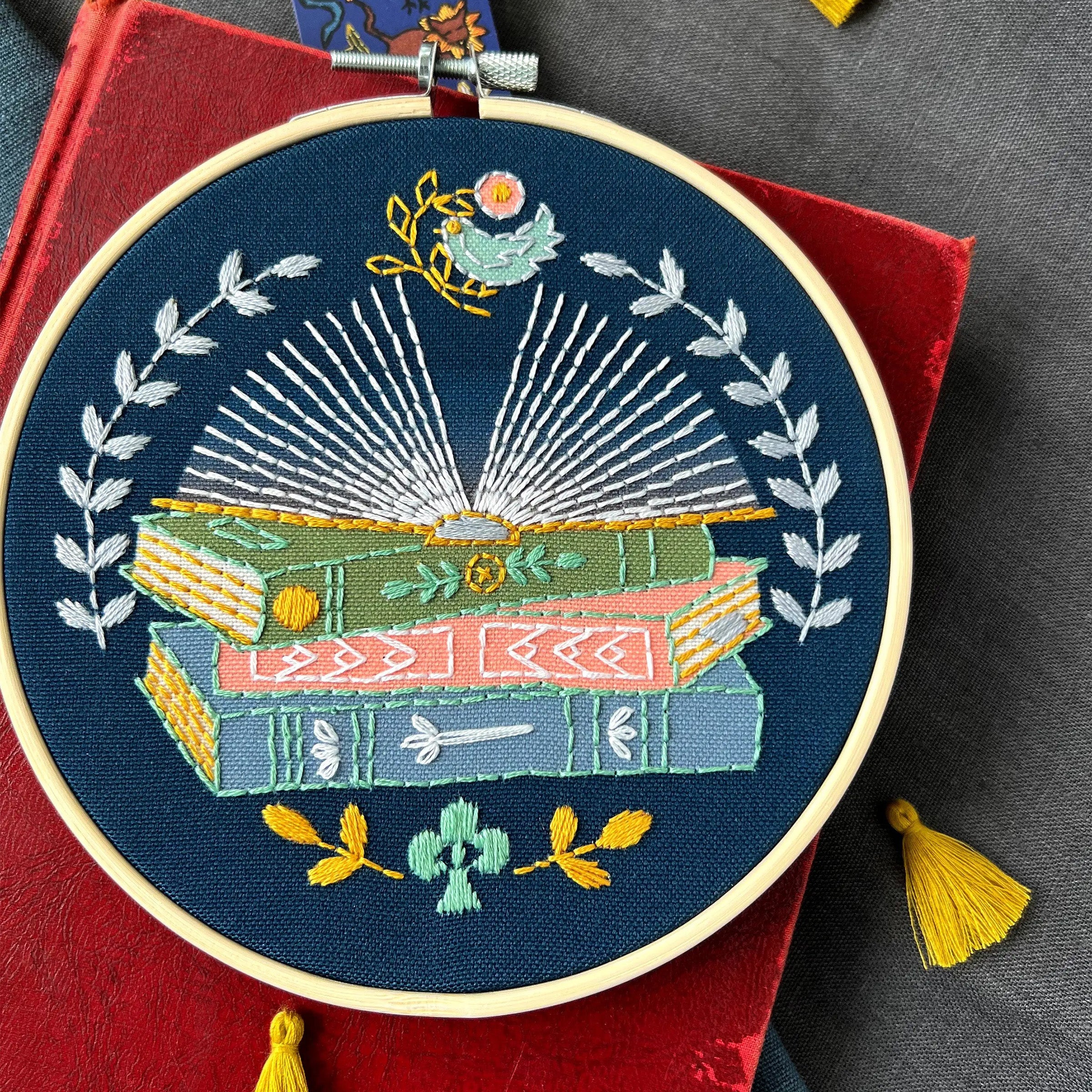 Reader Hand Embroidery Kit - Stitched Modern