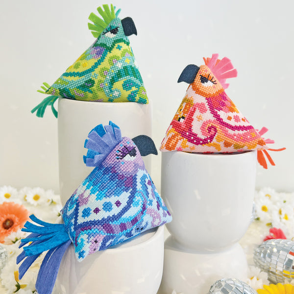 Groovy Chicks Cross Stitch Pattern - Stitched Modern