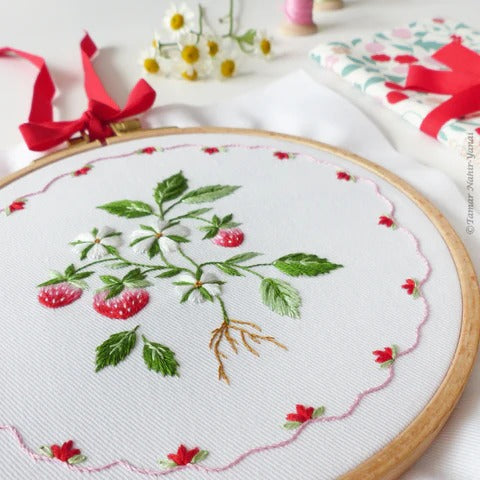 Strawberry Cake Hand Embroidery Kit - Stitched Modern