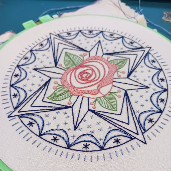 Compass Rose Hand Embroidery Kit - Stitched Modern