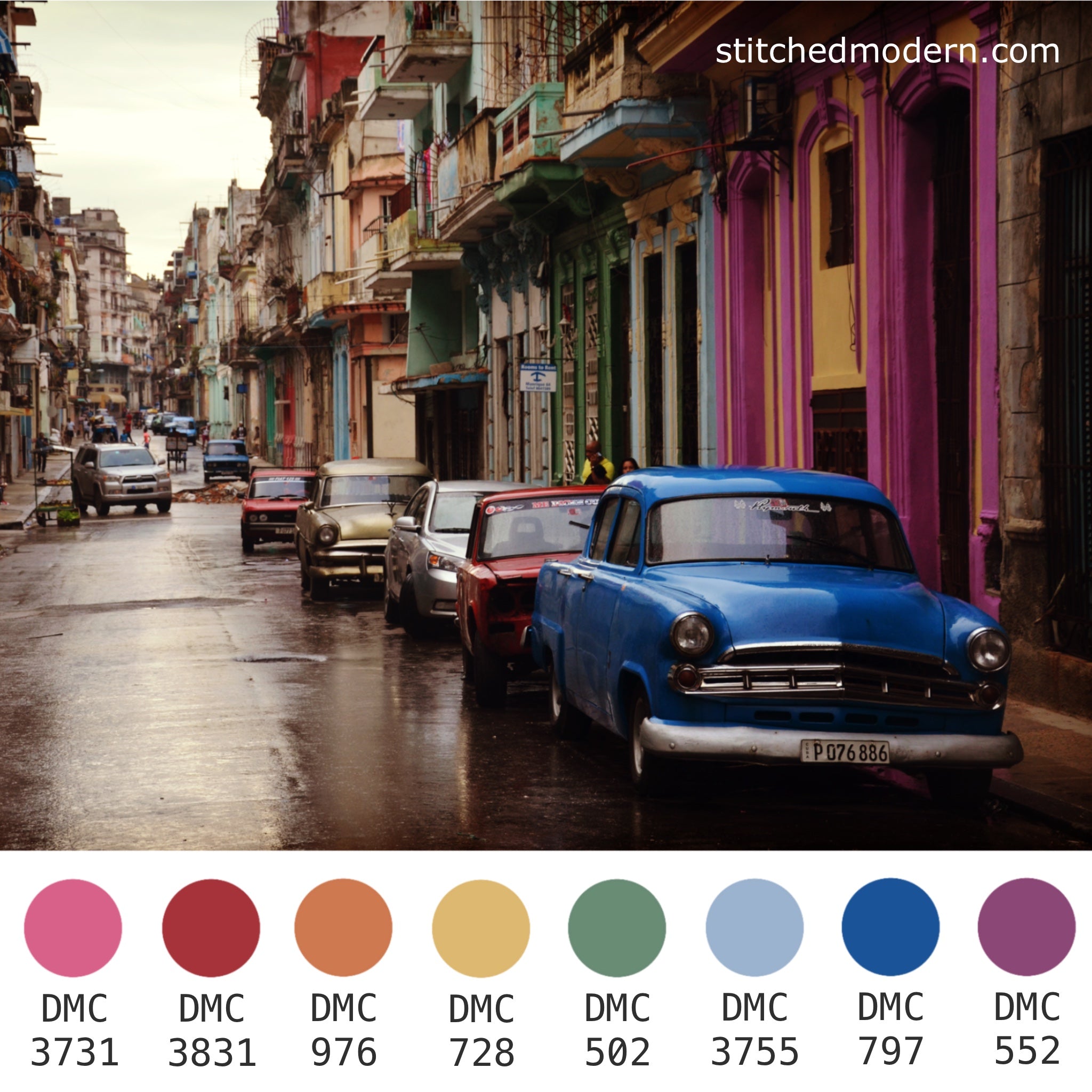 DMC Embroidery Floss Color Palette - Vintage Rainbow - Stitched Modern