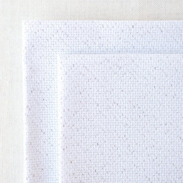 White and Silver Metallic Aida Cross Stitch Fabric - Stitched Modern