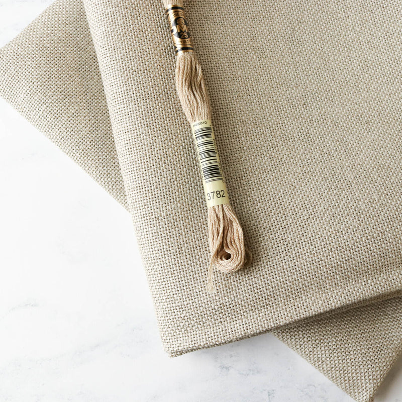 20-count Cork Linen Cross Stitch Fabric - Natural/Raw - Stitched Modern