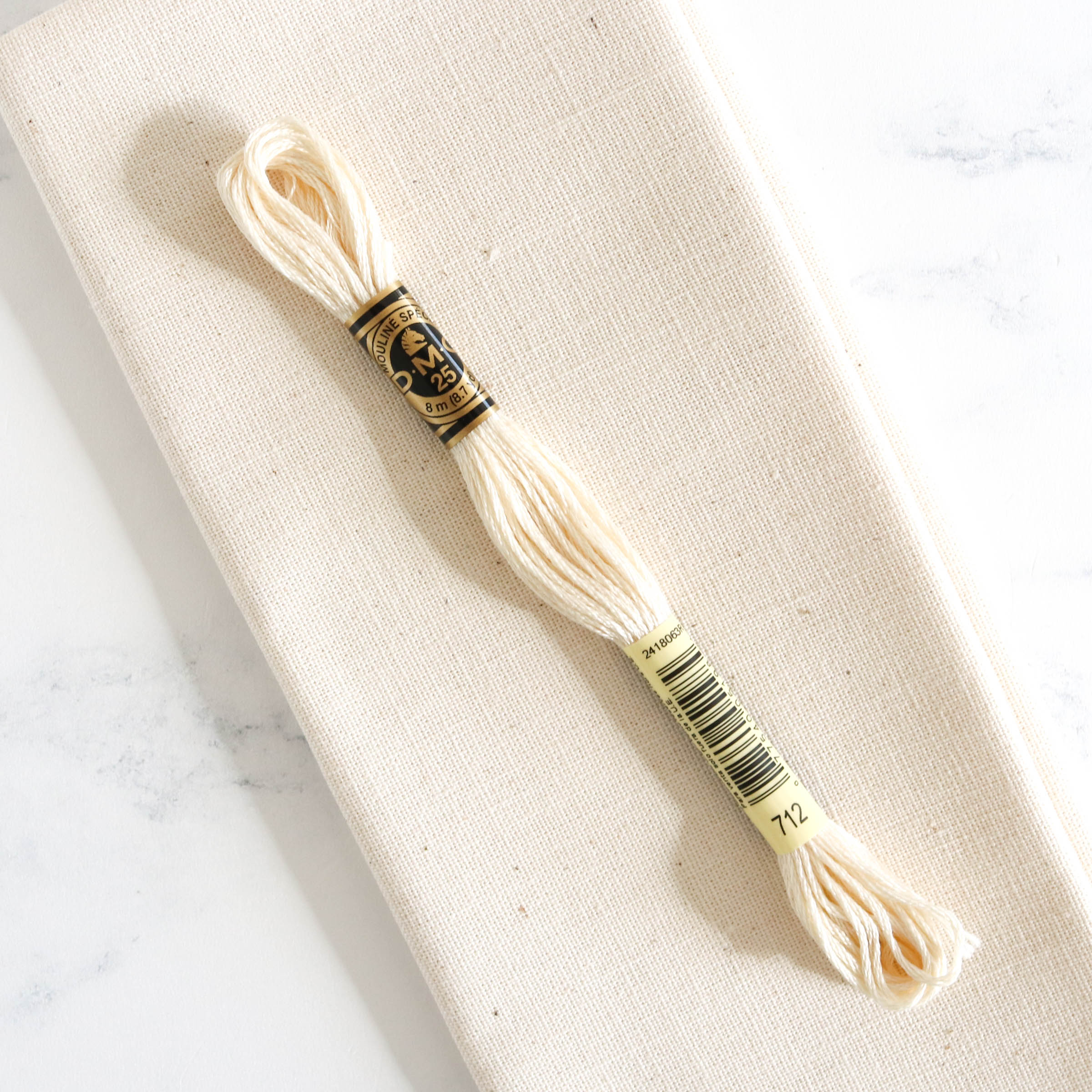 Cotton Hand Embroidery Fabric - Ivory - Stitched Modern