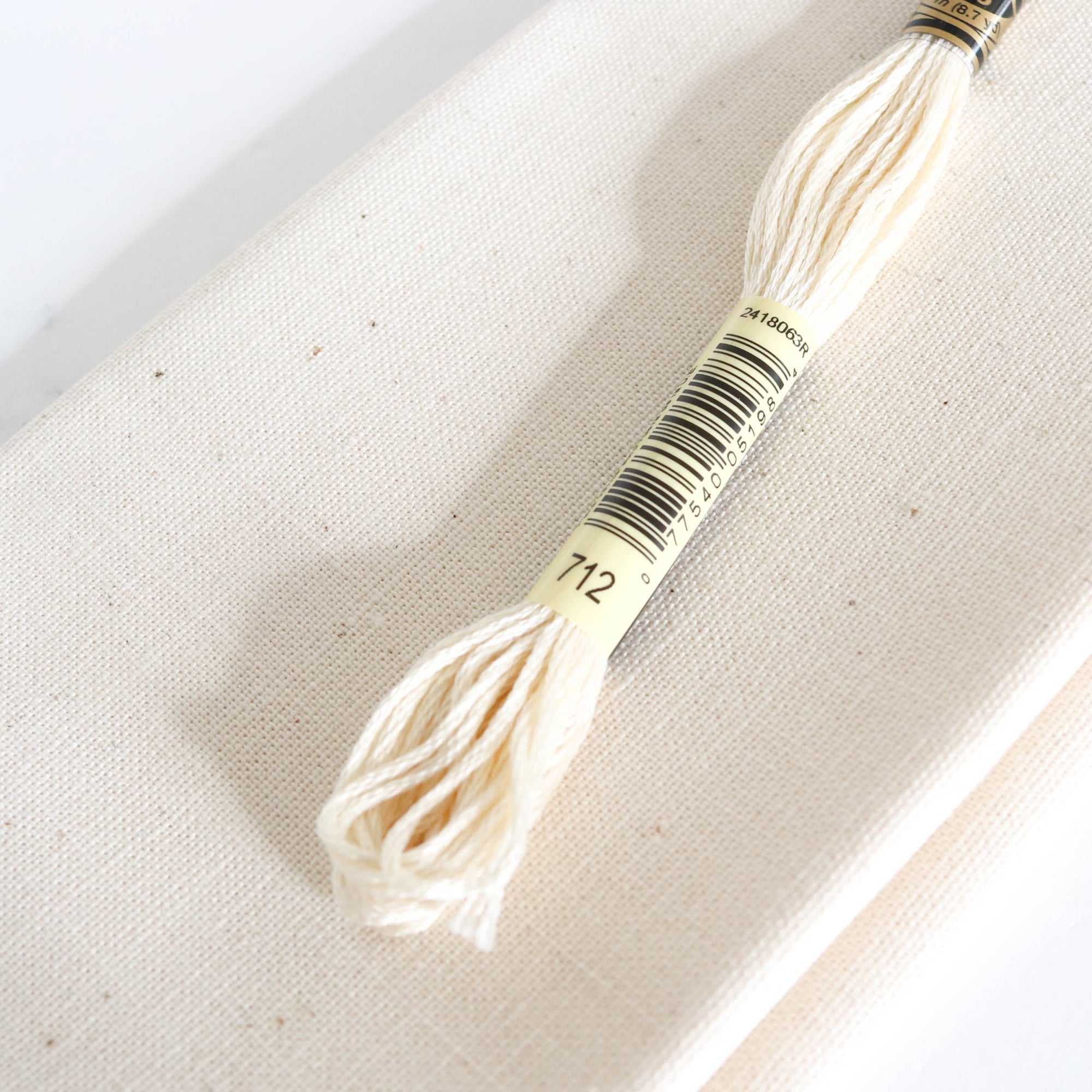 Cotton Hand Embroidery Fabric - Ivory - Stitched Modern