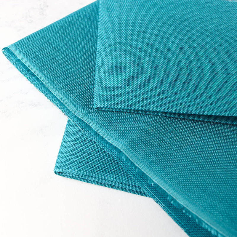 Riviera Aqua Linen Cross Stitch Fabric - Stitched Modern