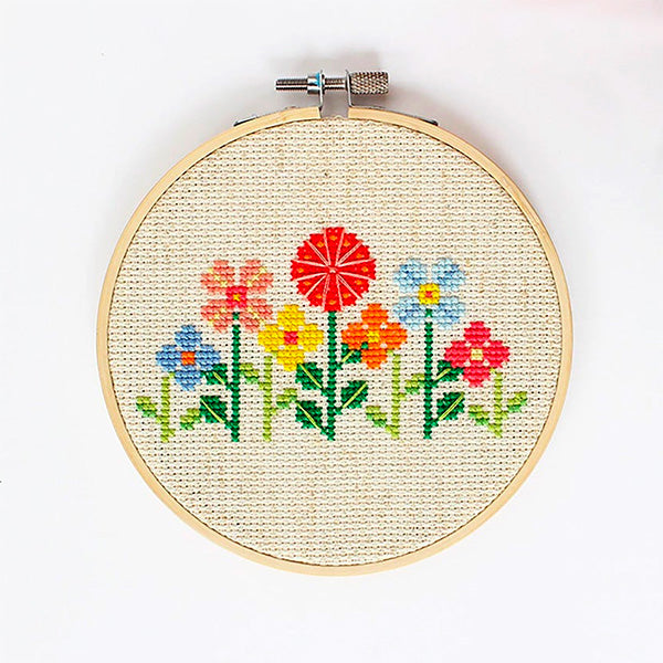 Flower Garden Cross Stitch Kit - Stitched Modern