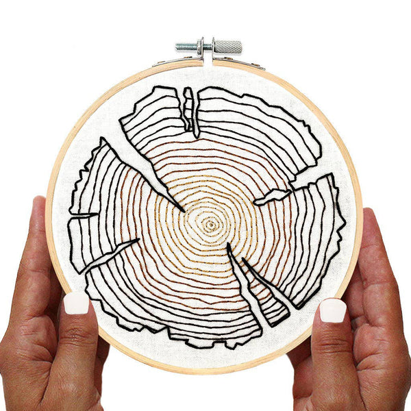 Tree Rings Hand Embroidery Kit - Stitched Modern
