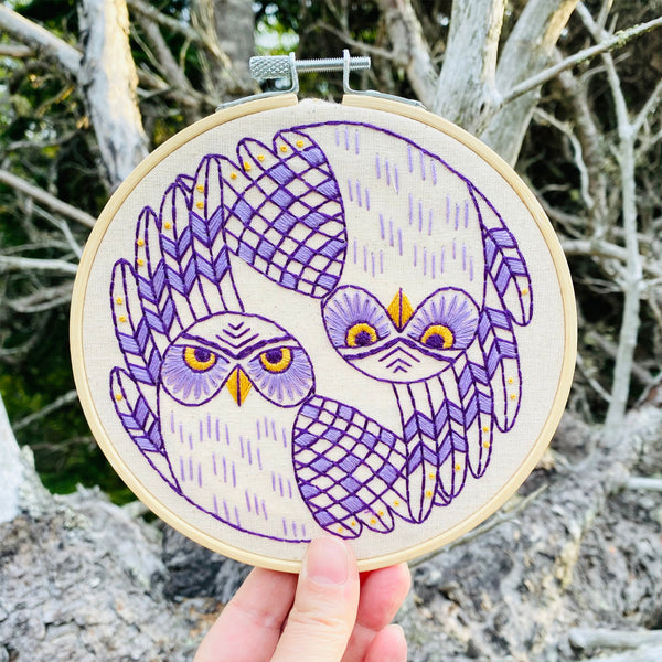 Burrowing Owls Hand Embroidery Kit - Stitched Modern