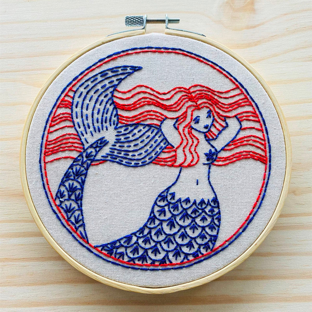 Mermaid Hair (Don't Care!) Hand Embroidery Kit - Stitched Modern