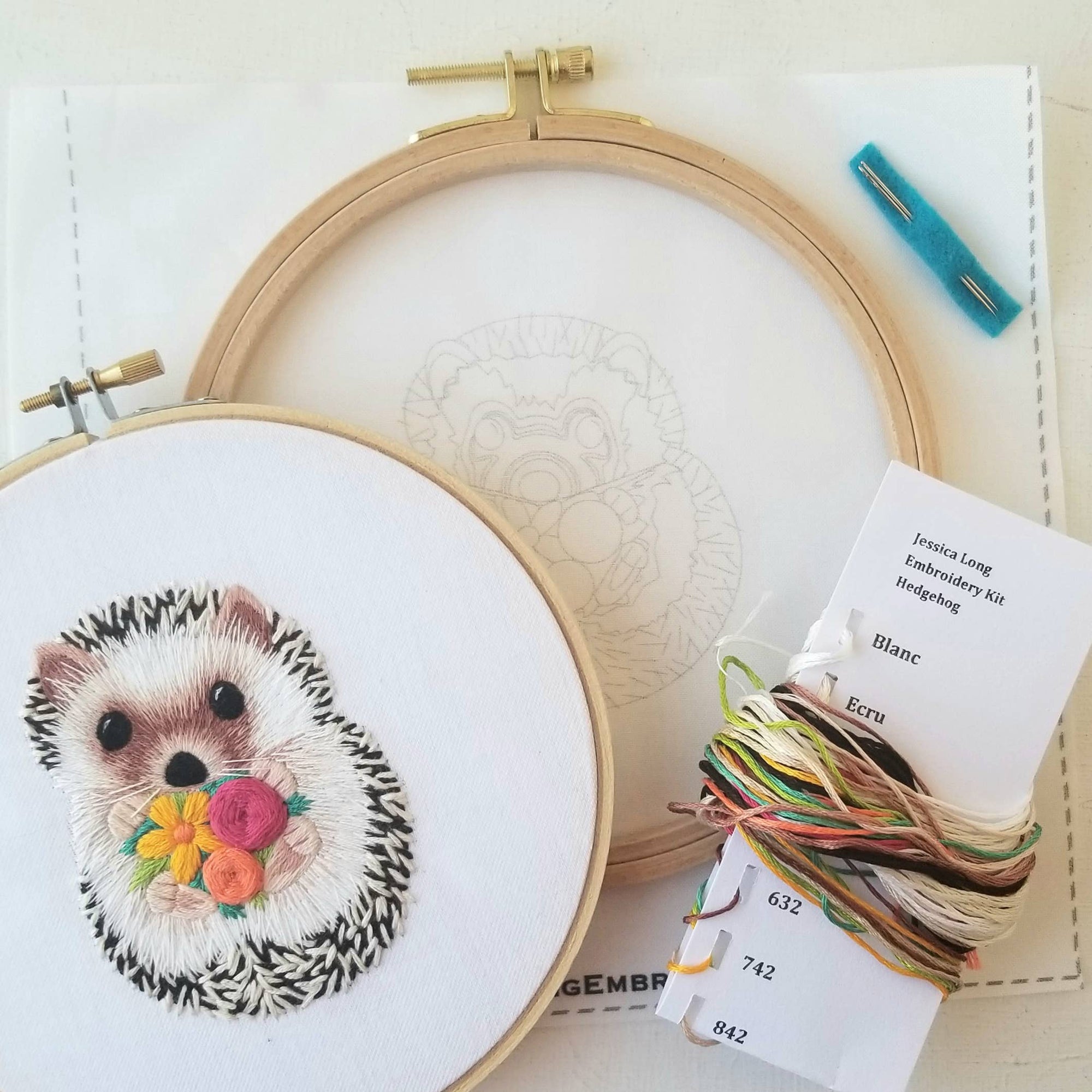 Hedgehog Hand Embroidery Kit - Stitched Modern