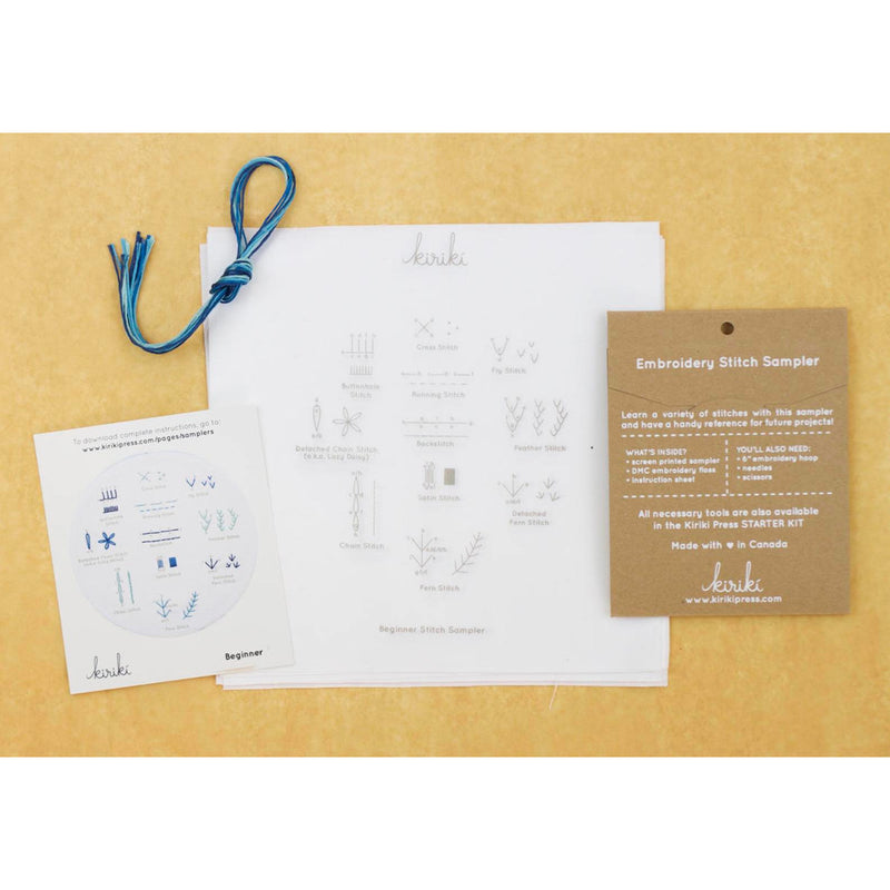 Hand Embroidery Stitch Sampler - Beginner Stitches - Stitched Modern