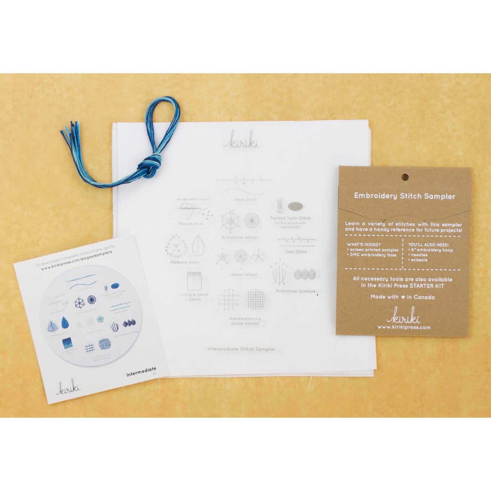 Hand Embroidery Stitch Sampler - Intermediate Stitches - Stitched Modern