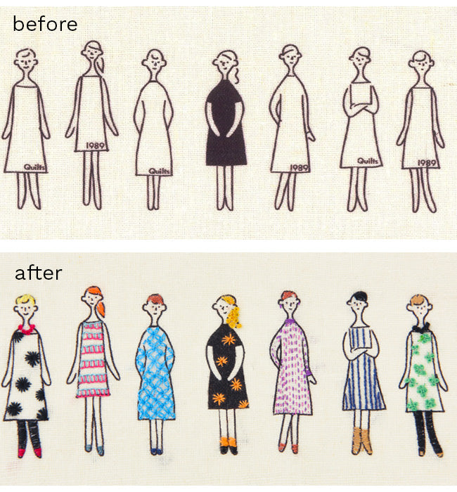 100 Ladies Printed Embroidery Fabric - Stitched Modern